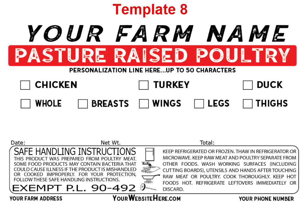 Custom Poultry Freezer Labels – Texas Poultry Shrink Bags